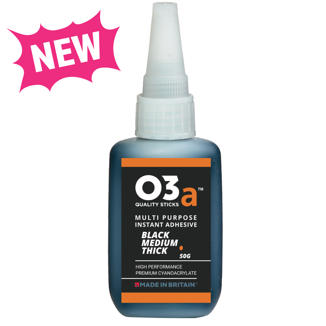 O3a Cyanoacrylate Adhesive, Black, Medium Thick, 50g – O3Adhesives